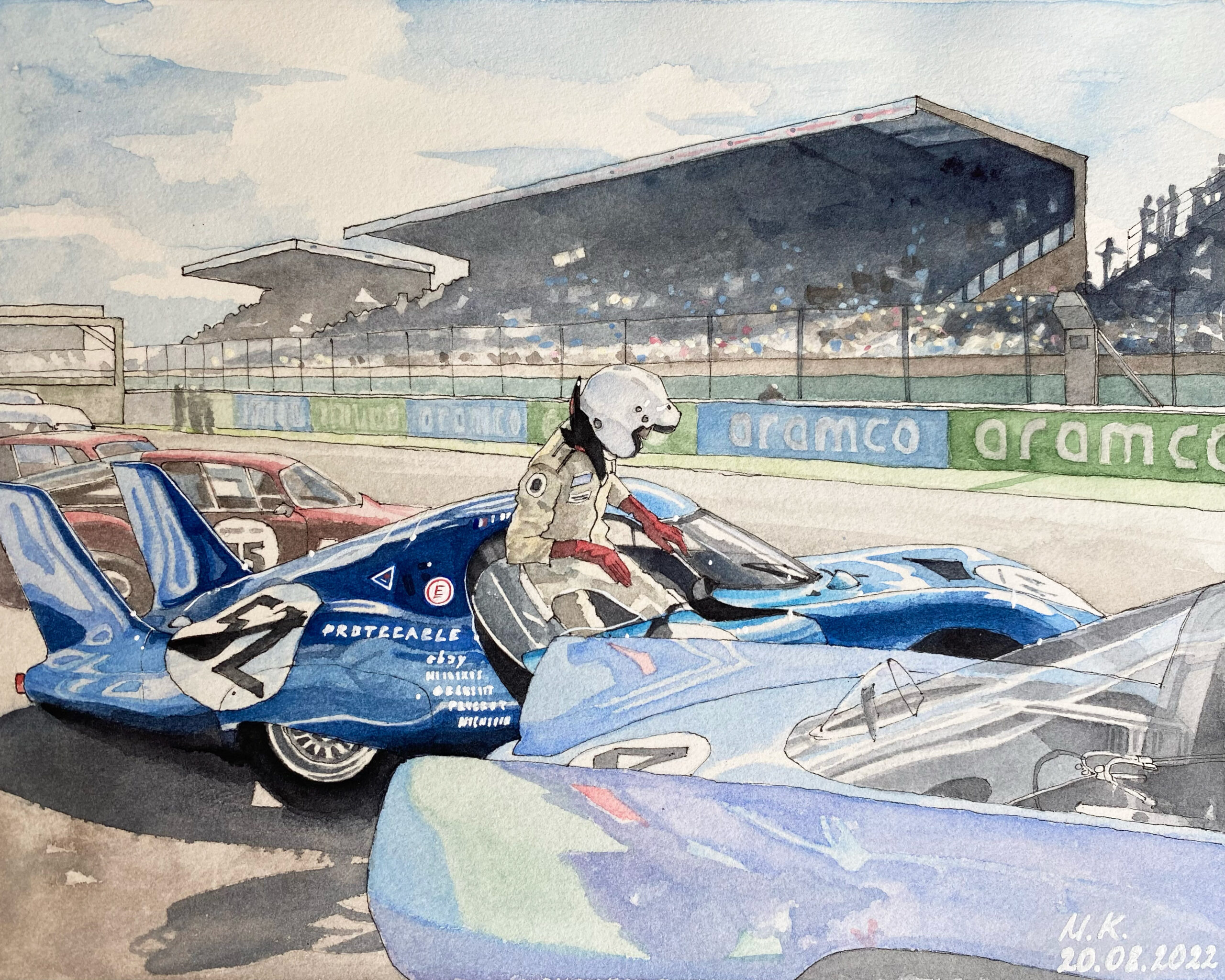 Le départ du Mans Classic | MARGUERITE ARTWORKS